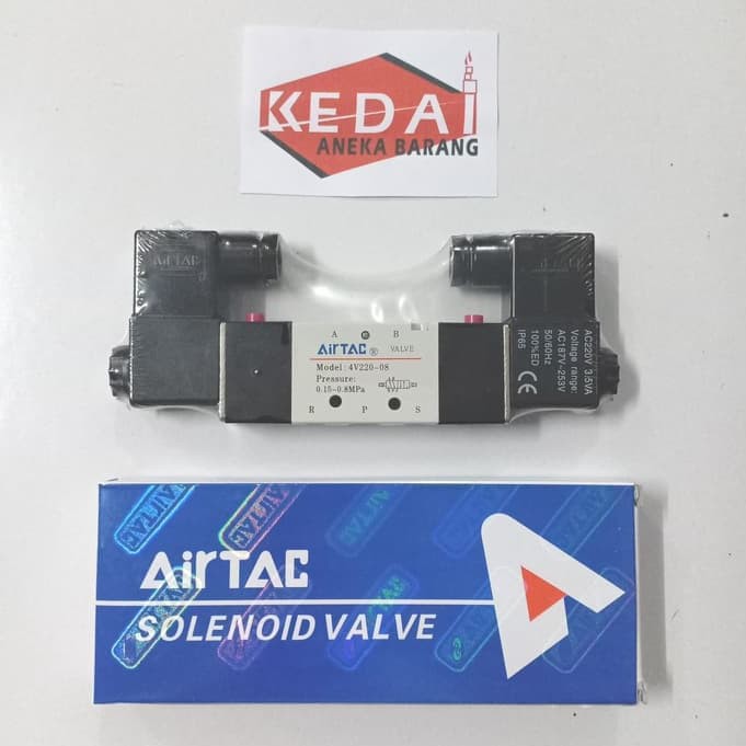 Jual Solenoid Valve Airtac 4V220-08 4V220 08 220V AC / 24V DC Pneumatic | Shopee Indonesia