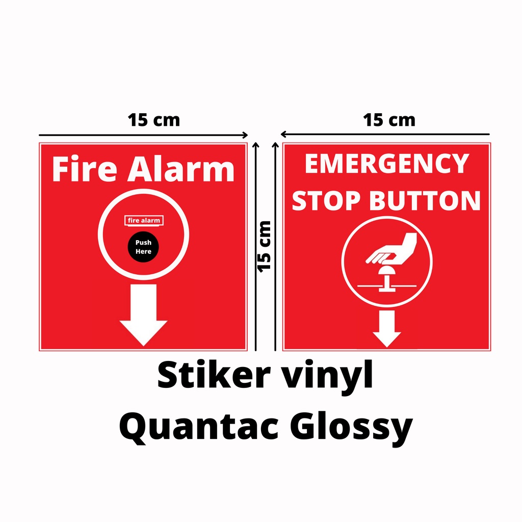 Jual Stiker tekan tombol fire alarm |Sticker Sign tekan tombol ...