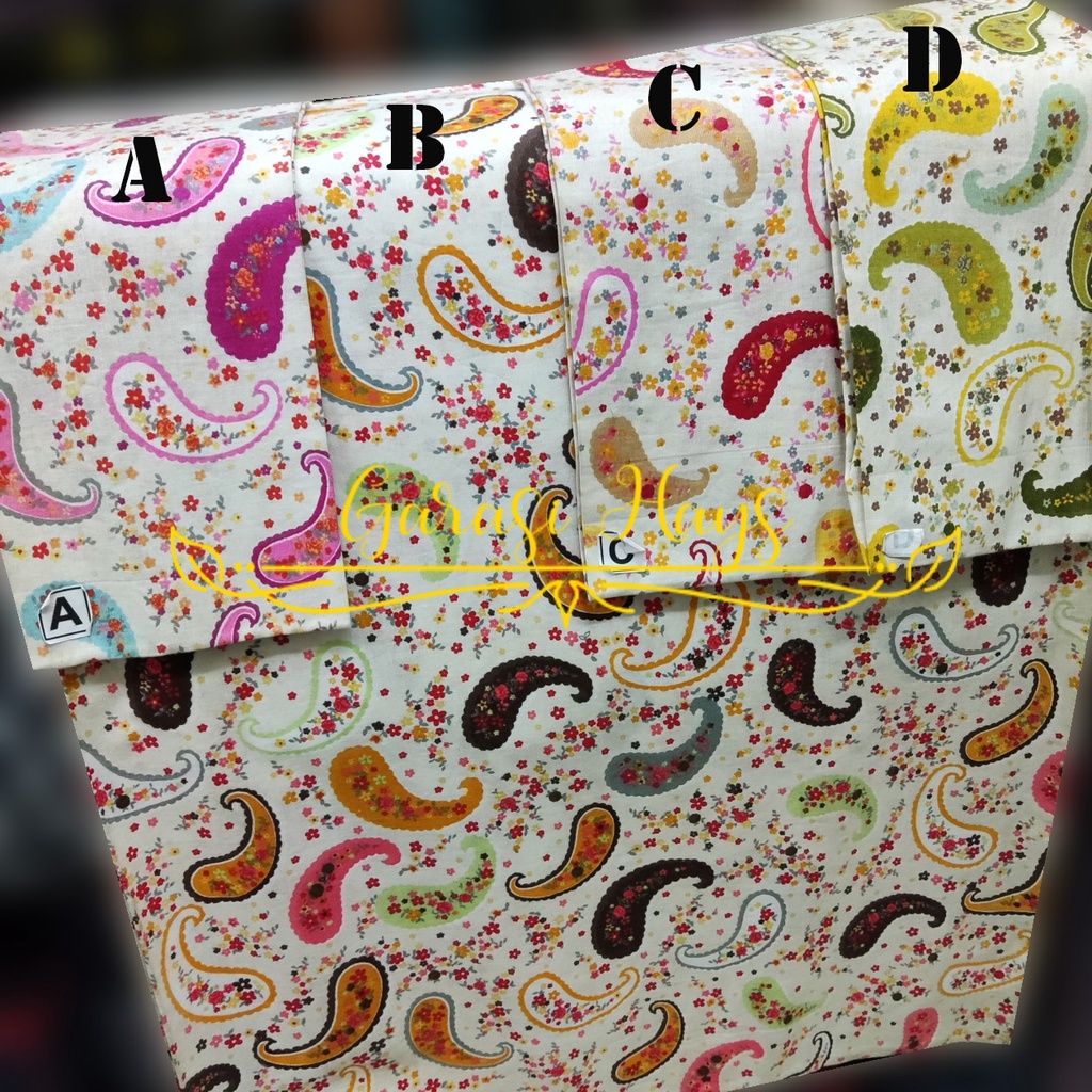 Jual Kain Katun Motif Keong Cotton Paisley lebar 120 cm | Shopee Indonesia