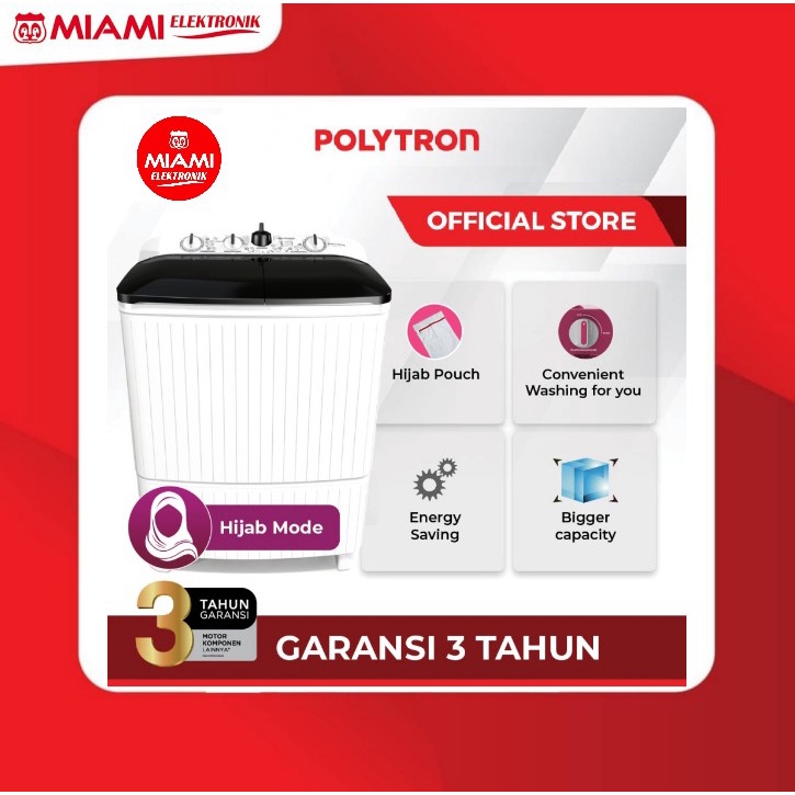 Jual POLYTRON PWM 1082 Mesin Cuci 2 Tabung Primadona Samba Hijab 10 Kg ...
