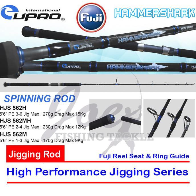 Jual Eupro Hammer Shark Hjs562Mh Pe 2-4 Spinning Jigging Rod Joran ...