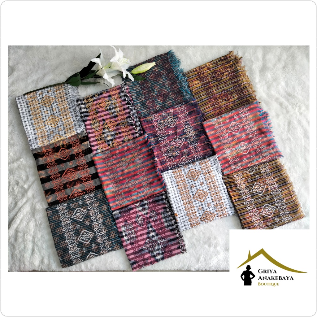 Jual Kamen Bordir Motif Pala Naga Bahan Endek | Shopee Indonesia