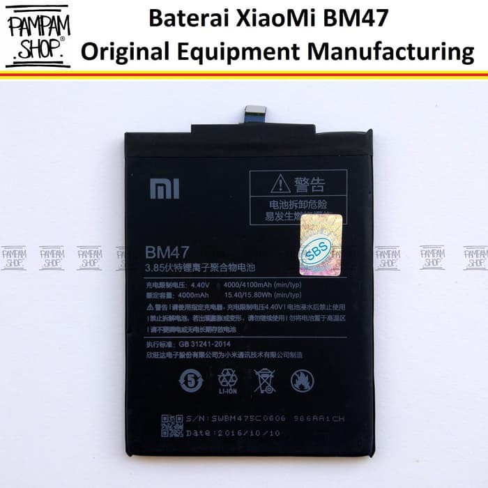 Jual Baterai XiaoMi BM47 Redmi 3 Pro 3S 4X Original OEM Battery Batrai Batre BM 47 Xiao Mi Ori Handphone HP Shopee Indonesia
