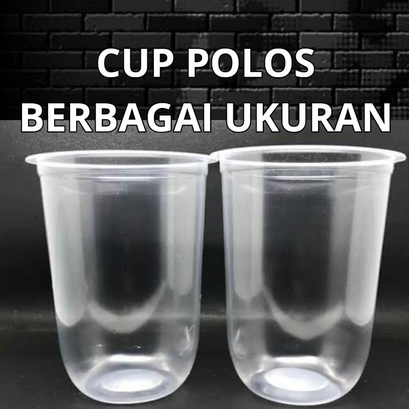 Jual cup plastik 12oz oval 16oz oval dan 16oz datar cup polos 1slop isi ...