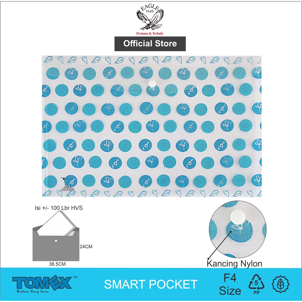 Jual TOMEX Map Plastik / Map Plastik Kancing / Smart Pocket Horizontal ...