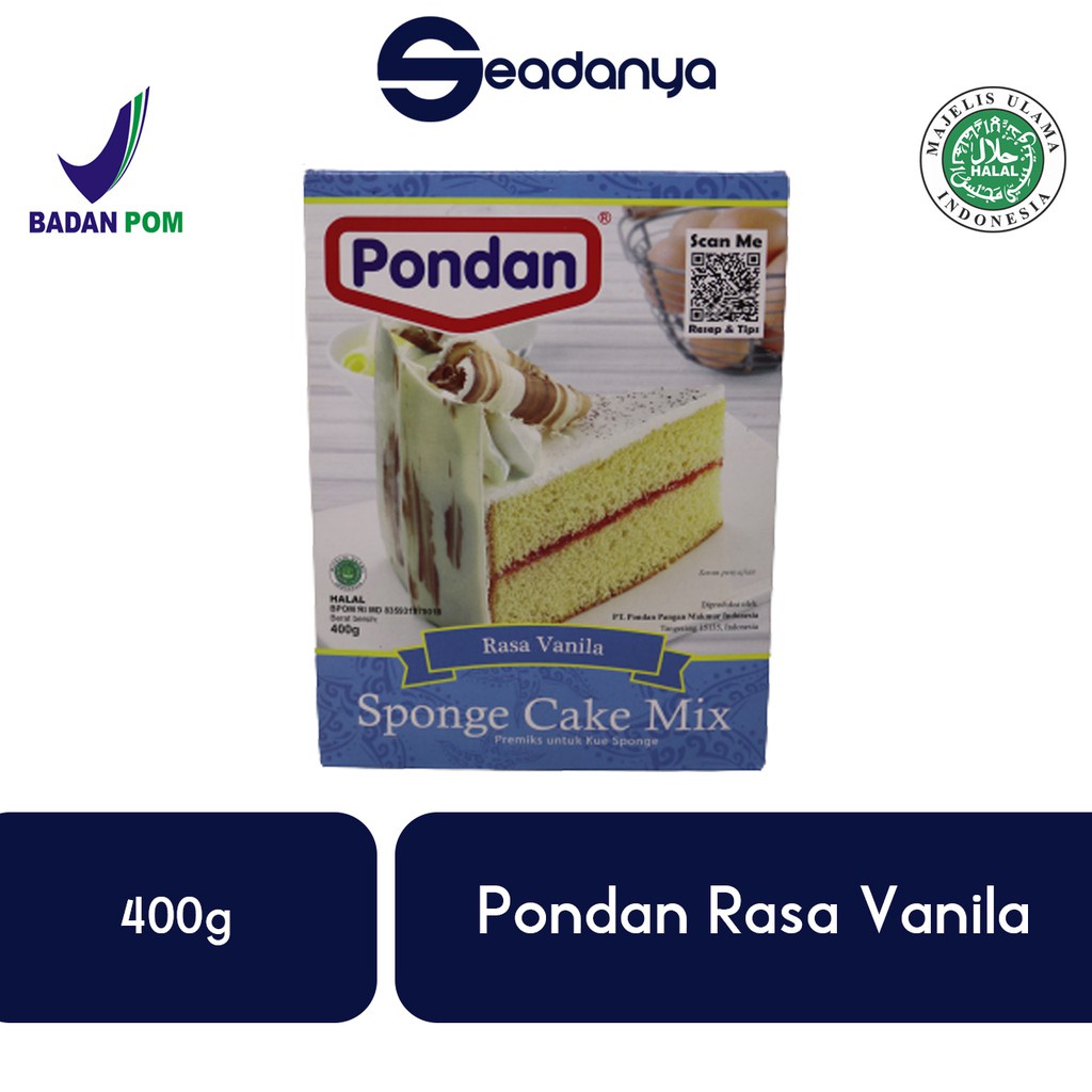 Jual Pondan Sponge Cake Mix rasa Vanila 400g Premix untuk Kue Sponge ...