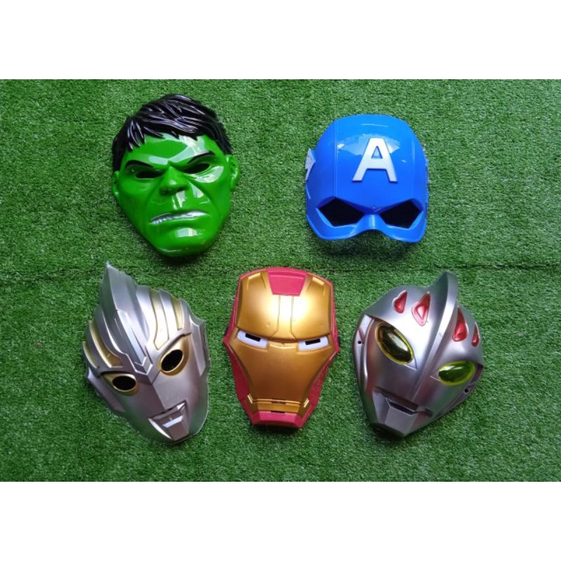 Jual Topeng Superhero marvel spiderman,captain,Ultraman,hulk,ironman ...