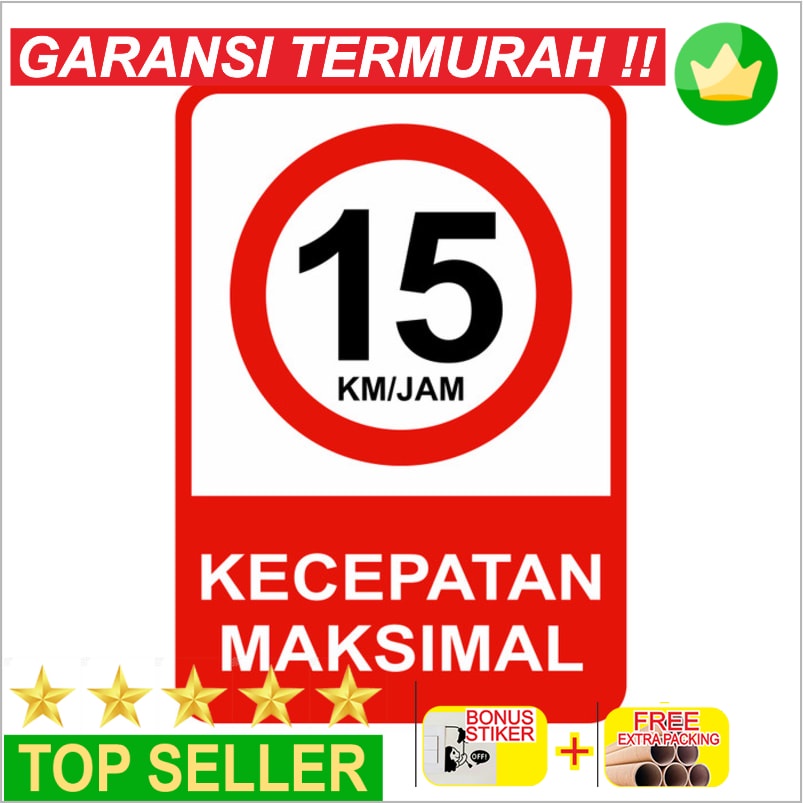 Jual Promo RAMBU KECEPATAN MAKSIMAL 15KM/JAM 35CM X 50CM PLAT ALUMUNIUM ...