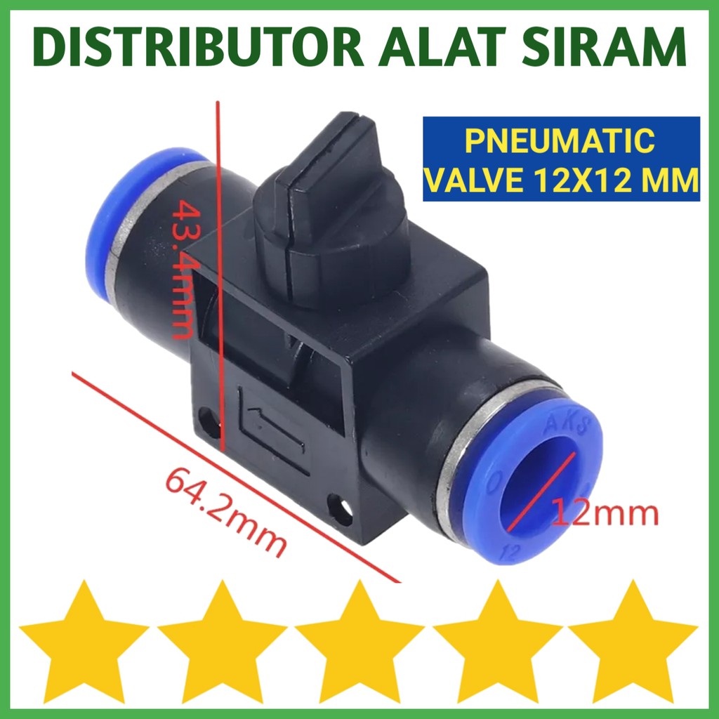 Jual PNEUMATIC HAND VALVE 12 X 12MM SLIP LOCK FITTING CONNECTOR STOP ...