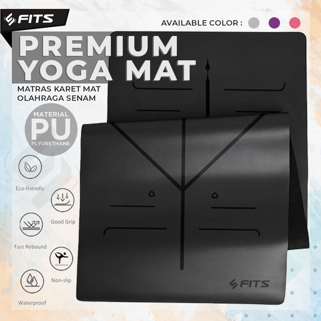 Jual FITS Matras Yoga Senam Premium PU Karet | Shopee Indonesia