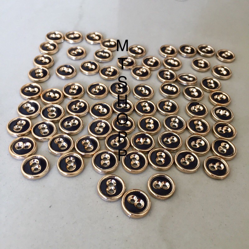 Jual kancing baju motif Gold mata hitam/13mm-21mm.hitam | Shopee Indonesia