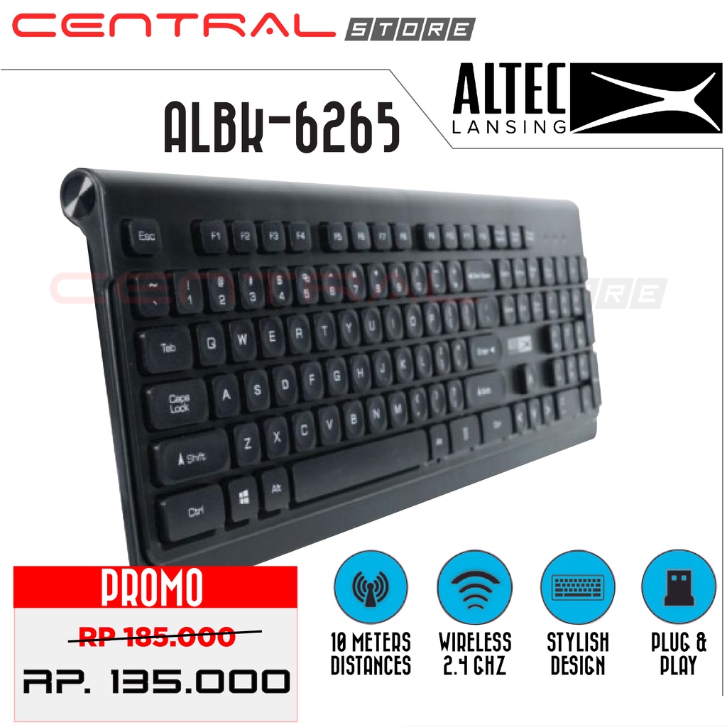 Jual Keyboard Wireless ALTEC LANSING ALBK6265 / ALBK 6265 Tanpa Kabel ...