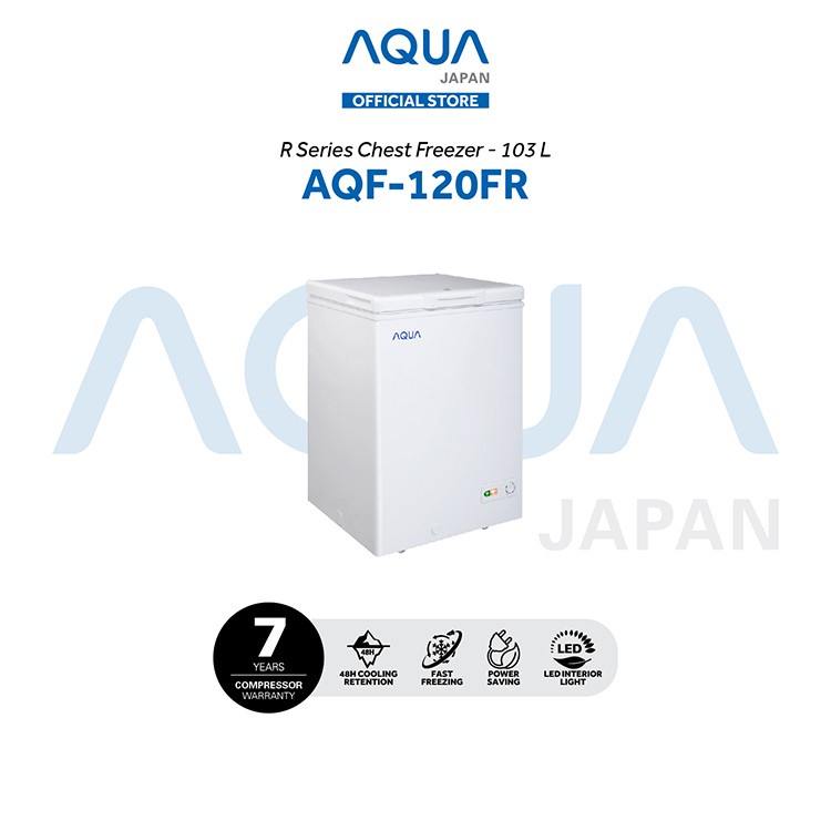 Jual AQUA AQF 120 FR CHEST FREEZER BOX AQF-120FR LEMARI PEMBEKU 100 LITER | Shopee Indonesia