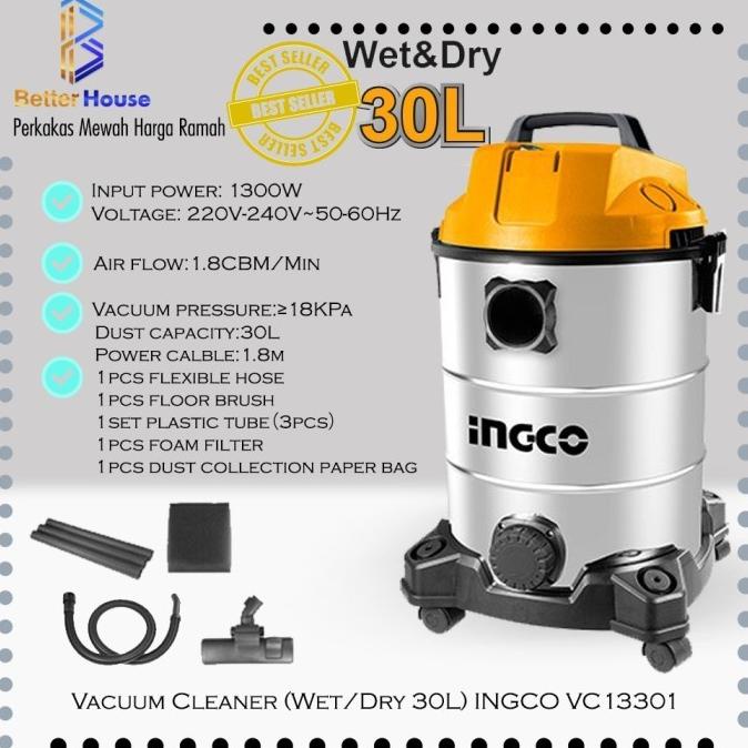 Jual Vacuum Cleaner (Wet/Dry 30L) Ingco Vc13301 - Penghisap Penyedot ...