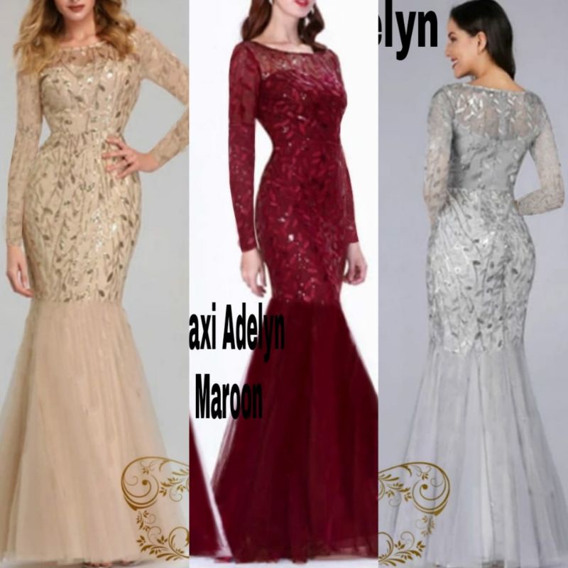 Jual Maxy duyung mutiara/ Mermaid dress / Adelyn / longdress pesta ...