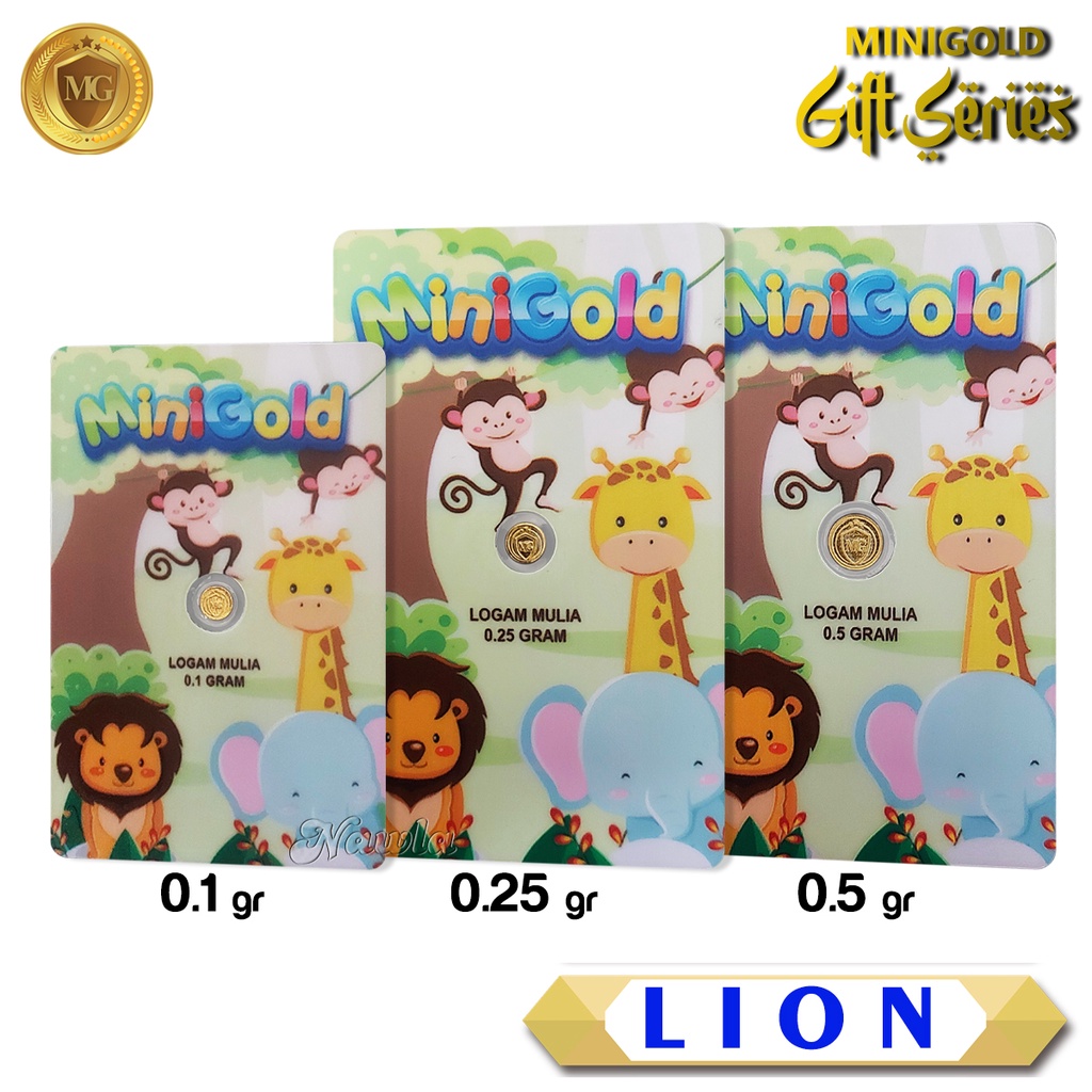 Jual Minigold Gift Series LION Asli Logam Mulia Emas Murni 24 Karat ...
