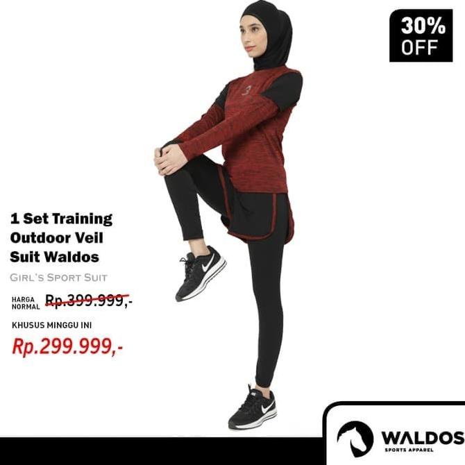 Jual Promo 1 Set Baju Training Outdoor Waldos Hijab Muslim Senam Promo ...