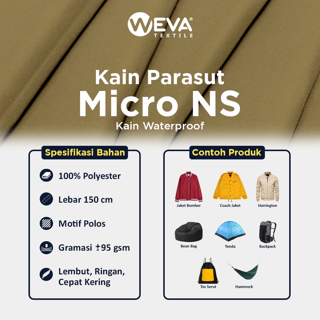 Jual Bahan Kain Jaket Parasut Micro NS Waterproof Murah | Shopee Indonesia