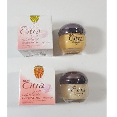 Jual Citra Gold Pearly White UV Day (20gr) & Night Cream (20gr ...