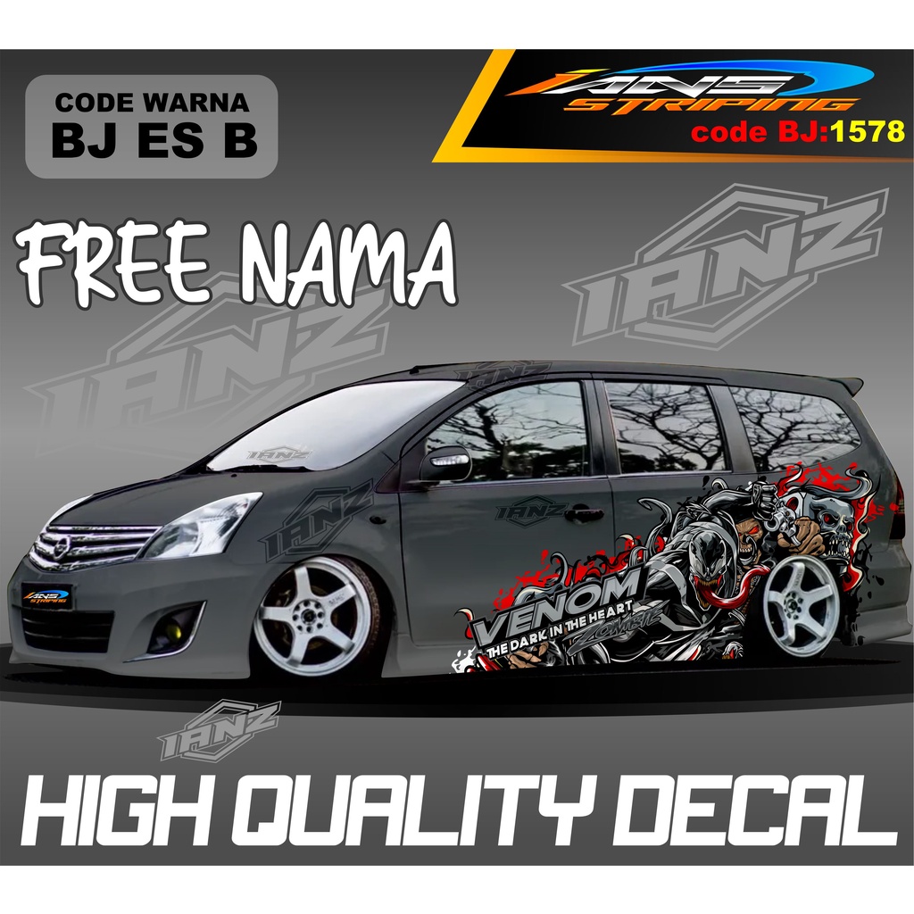 Jual DECAL STICKER MOBIL GRAND LIVINA ANIMASI VENOM / STIKER MOBIL ...