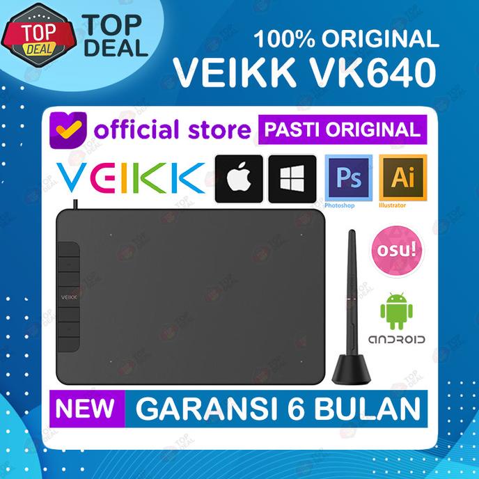 Jual VEIKK VK640 Digital Graphic Drawing Pen Tablet OSU Alter S640 A30 ...