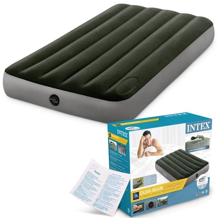 Jual INTEX KASUR ANGIN DURABEAM AIRBED 64761 TWIN BUILT IN FOOT PUMP ...