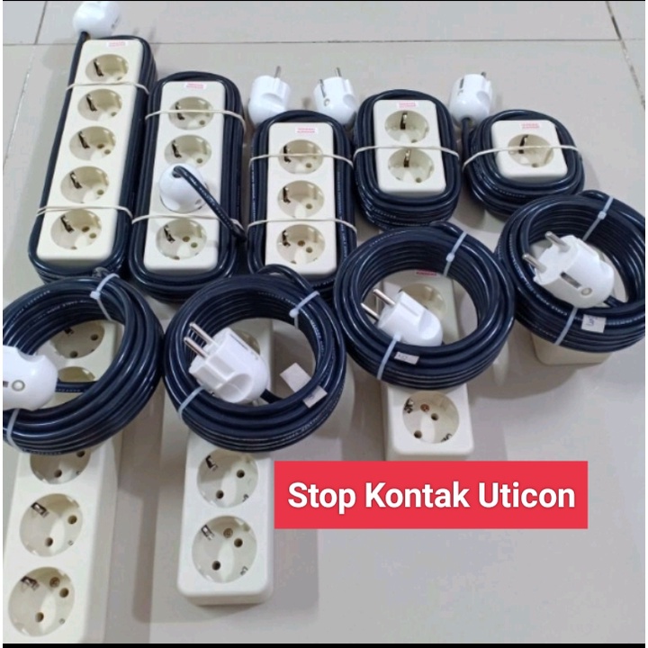 Jual Stop Kontak uticon,1,2,3,4,5 lubang + kabel 1,2,3,4,5,6,7,8,9,10 meter Rakitan Stopkontak ...