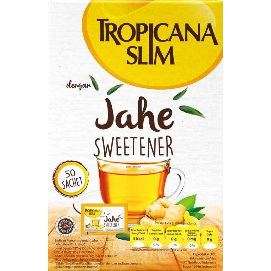 Jual TROPICANA SLIM SWEETENER JAHE 50 SACHETS | Shopee Indonesia