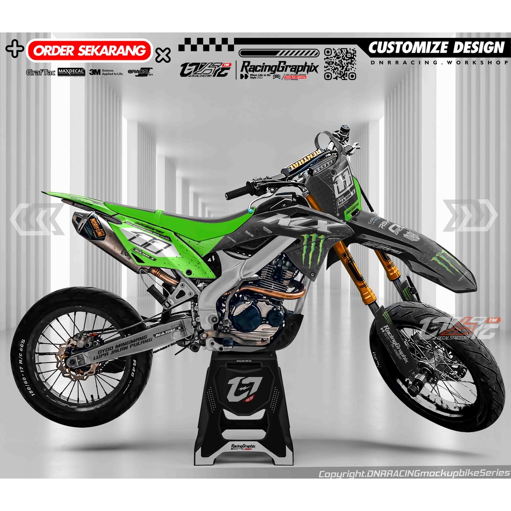 Jual CUSTOM DECALS KLX, DTX , WR, CRF Supermoto/Motocross // DNRRACING ...