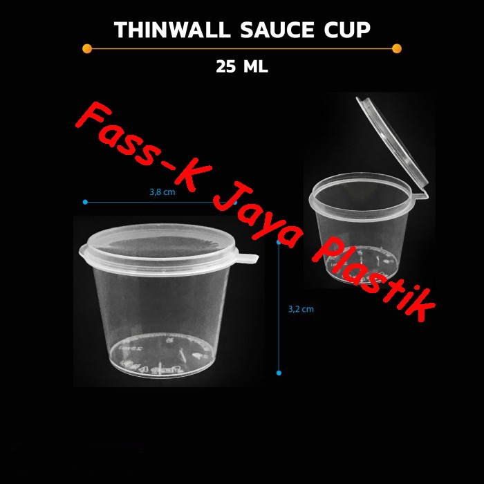Jual Saus Cup 25ml/ Tempat Saos 25 ml / wadah saus sambal 25ml isi ...