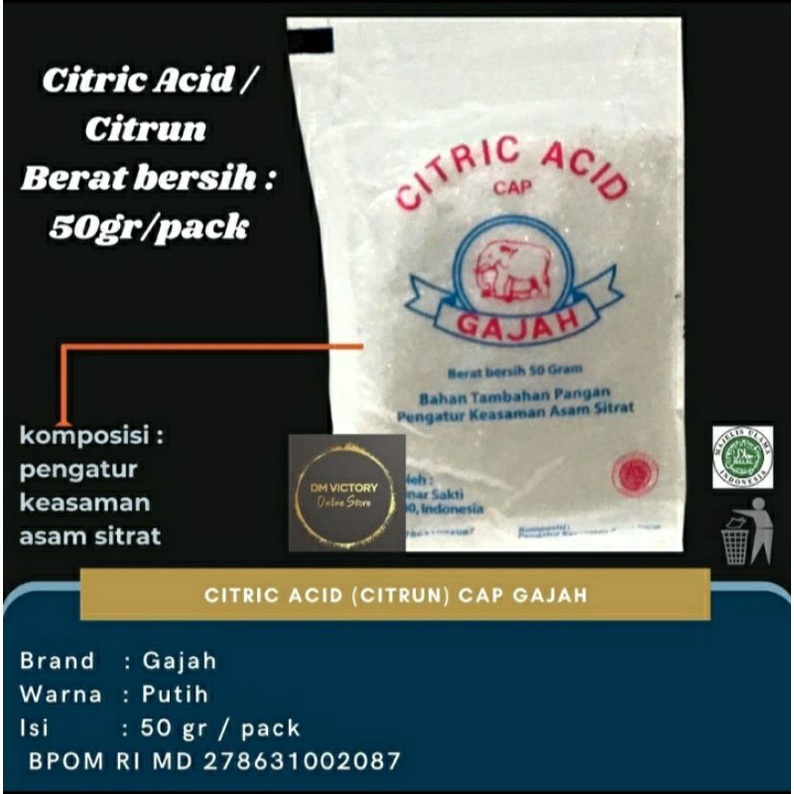 Jual Citric Acid cap Gajah ( sitrun ) | Shopee Indonesia