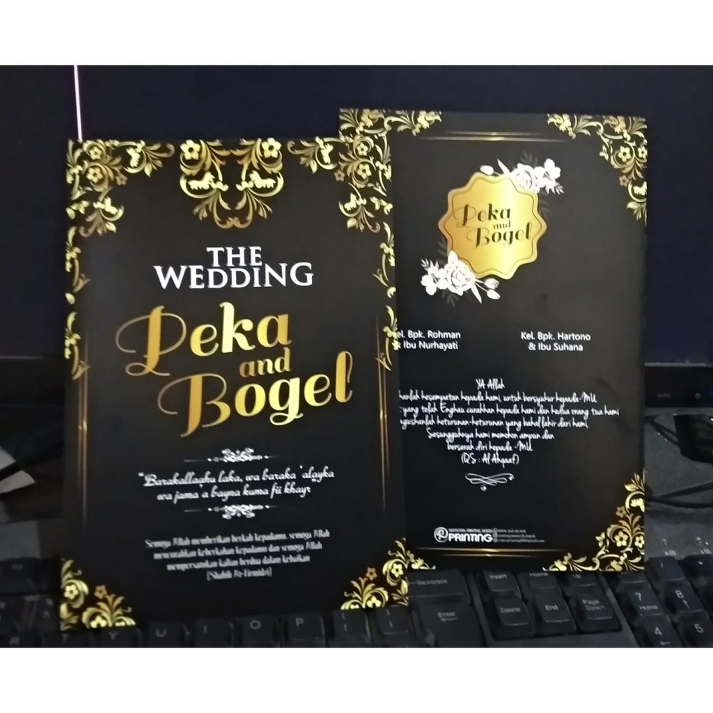 Jual Undangan Pernikahan Soft Cover Hitam | Shopee Indonesia