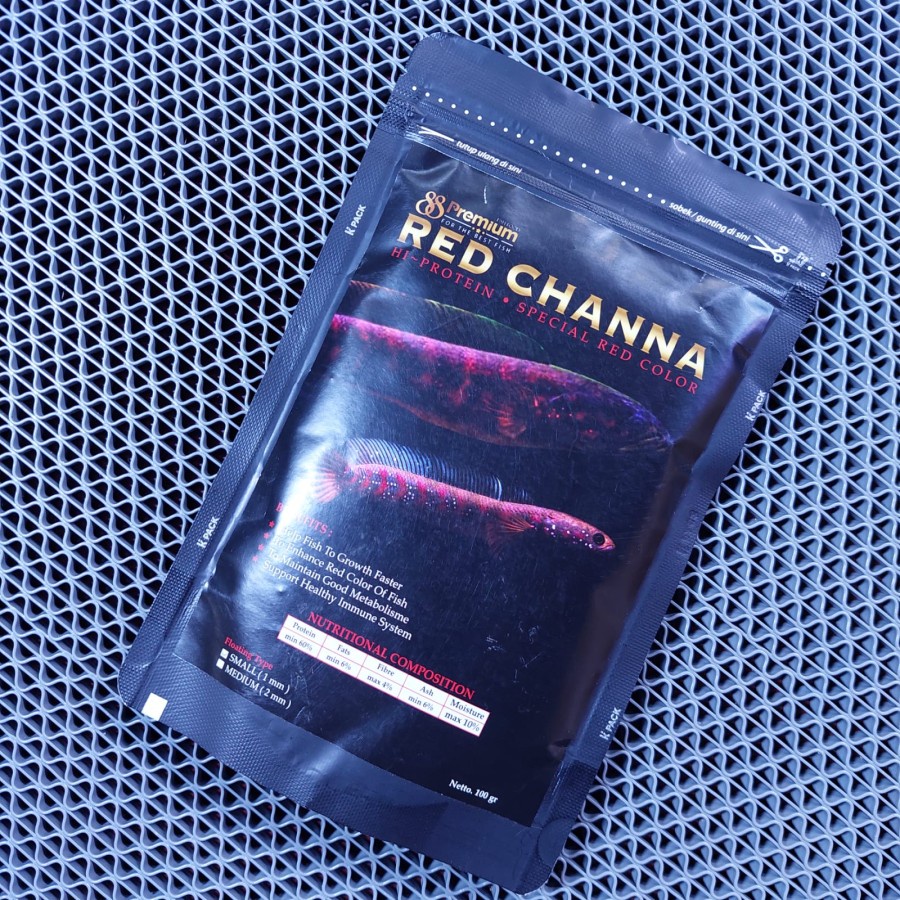 Jual PREMIUM 88 - PELET IKAN CHANNA PREMIUM RED BOOSTER 100 GRAM 1MM ...