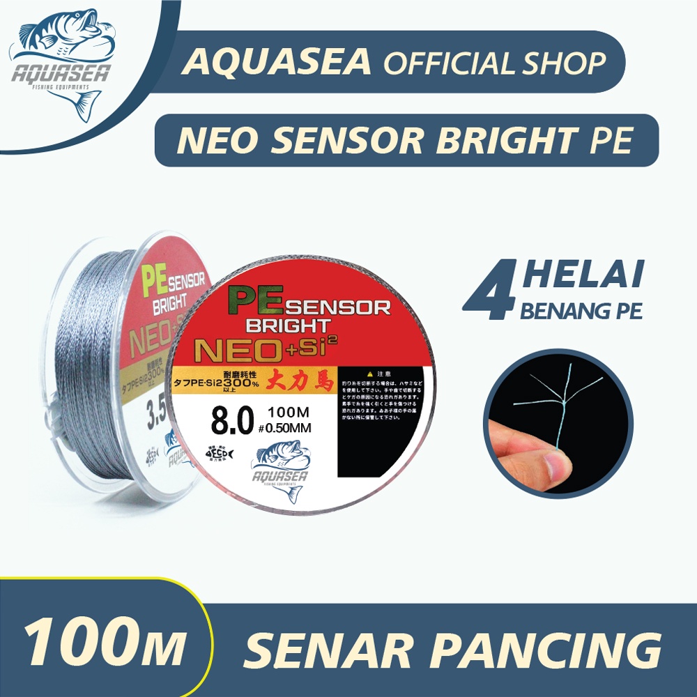 Jual AQUASEA - Tali Pancing 100m Senar Pancing PE Sensor Bright NEO+si2 ...