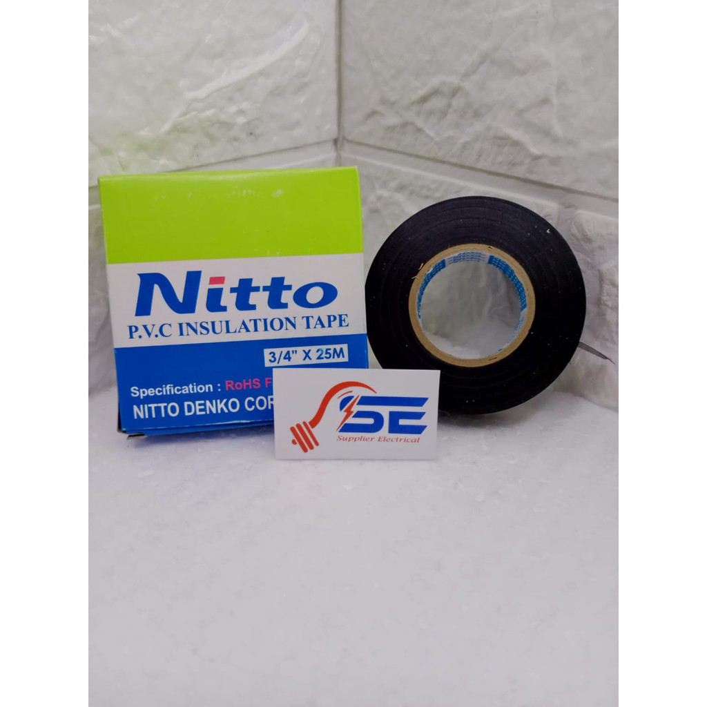 Jual Isolasi Nitto/isolasi listrik nitto PVC 3/4x25meter | Shopee Indonesia