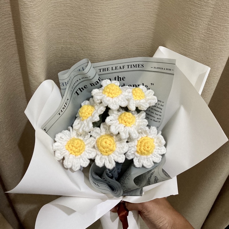 Jual Bouquet Bunga Daisy | Buket Bunga Daisy | Bunga Crochet | Shopee ...