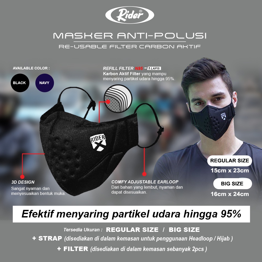 Jual Masker Rider Anti Polusi isi 1 pcs | Shopee Indonesia