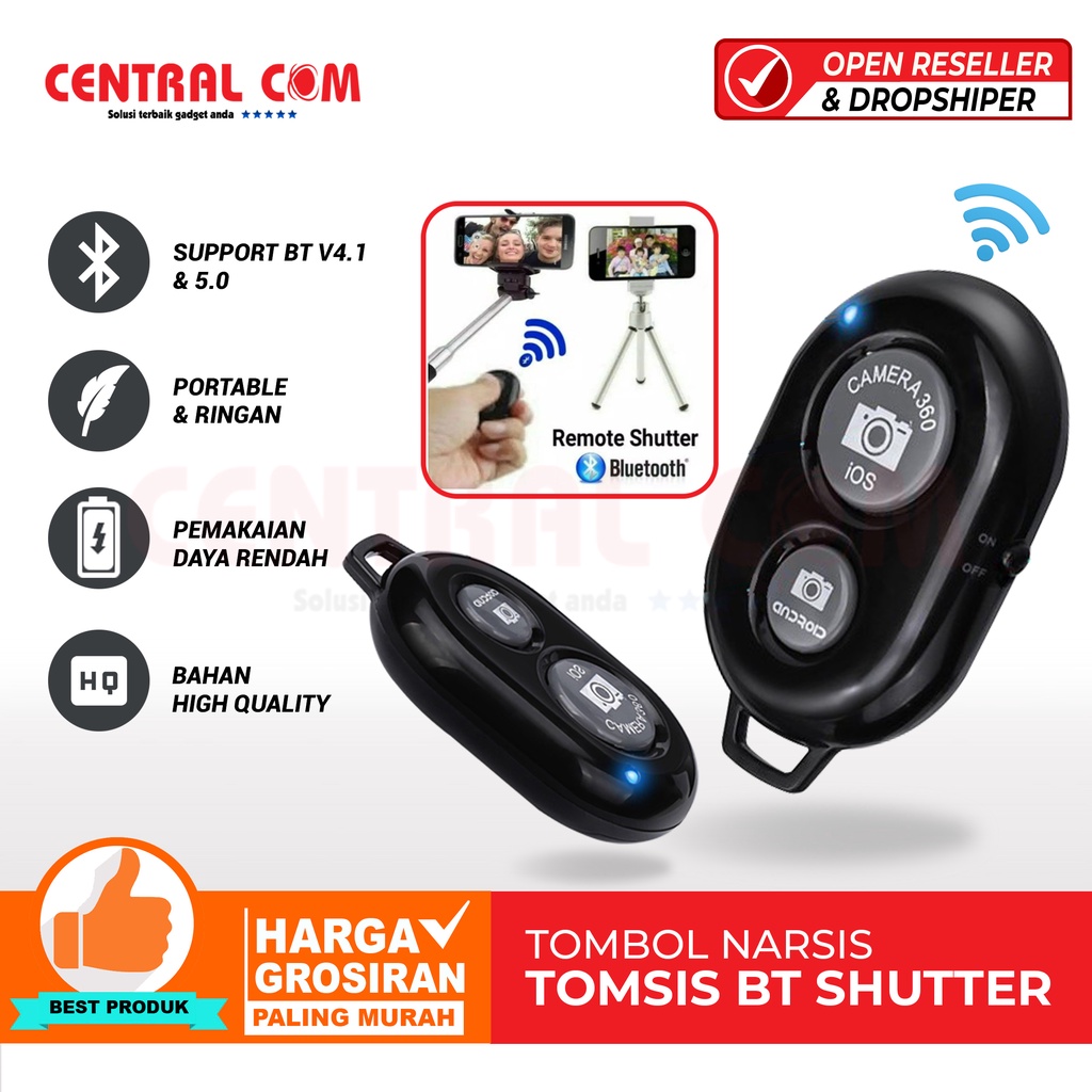 Jual BLUETOOTH CAMERA SHUTTER SELF TIMER TOMSIS BT SHUTTER 008415 ...
