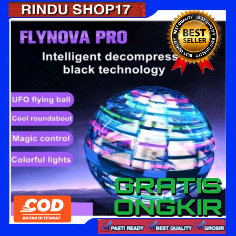 Jual MAINAN FLYNOVA PRO MAINAN BOLA TERBANG UFO LED FLY SPINNER FLY ...