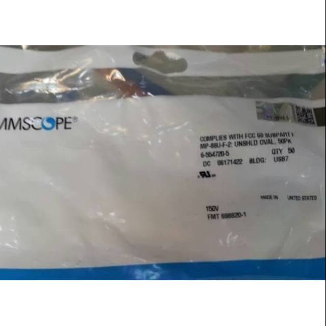 Jual AMP ( COMMSCOPE ) konector RJ45 cat 5e ORIGINAL | Shopee Indonesia