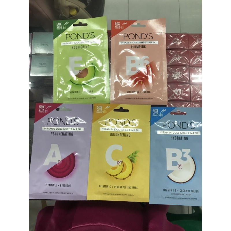 Jual ponds mask al variant vitamin duo sheet mask 20g | Shopee Indonesia