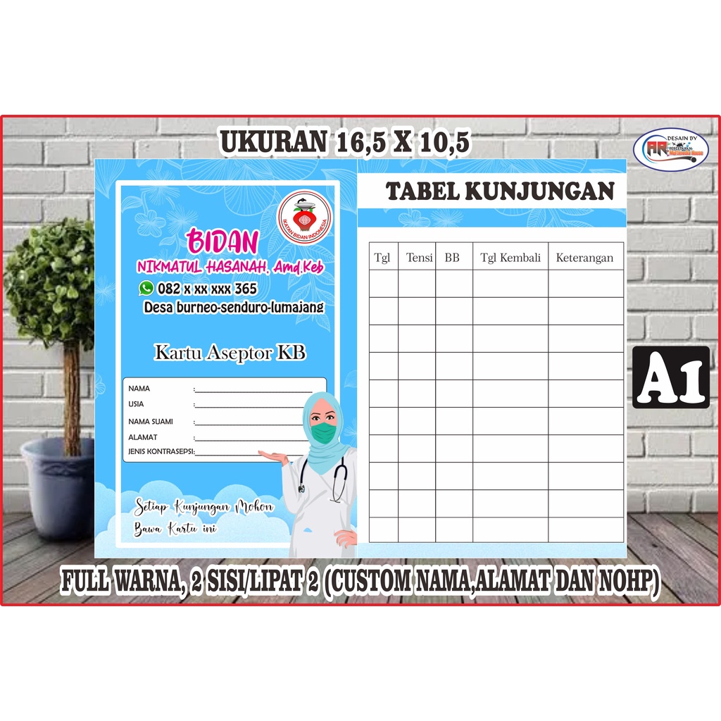 Jual Kartu Akseptor KB - Kartu KB - Kartu KB lipat 2 - Kartu KB Bidan ...