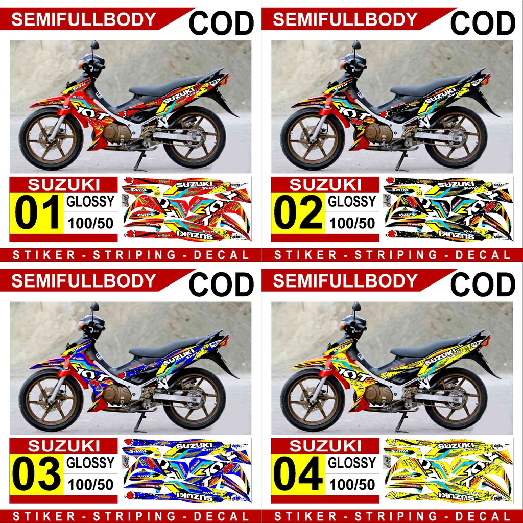 Jual Stiker Striping Decal Suzuki Satria Hiu 120 Semifullbody Variasi ...