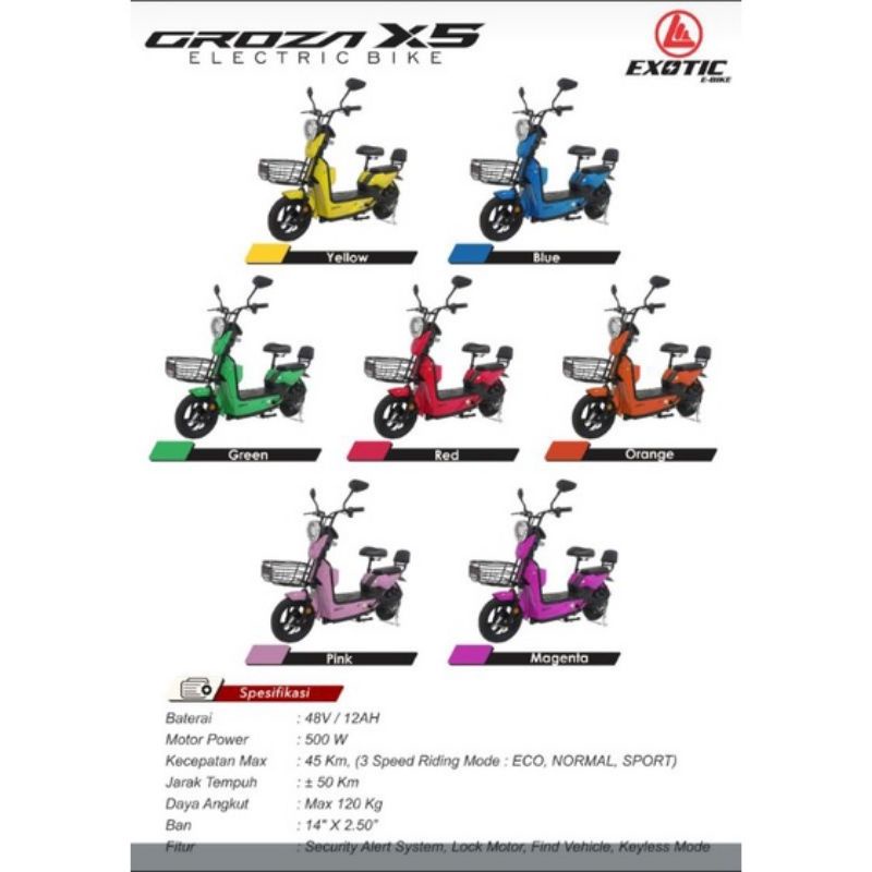 Jual SEPEDA LISTRIK E BIKE EXOTIC GROZA X5 BY PACIFIC ASLI ORIGINAL ...