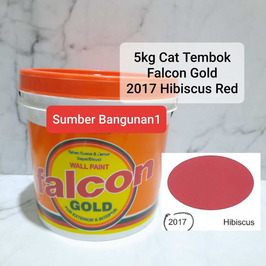 Jual Cat tembok 5kg Falcon Gold merah 2017 Hibiscus red dinding triplek ...