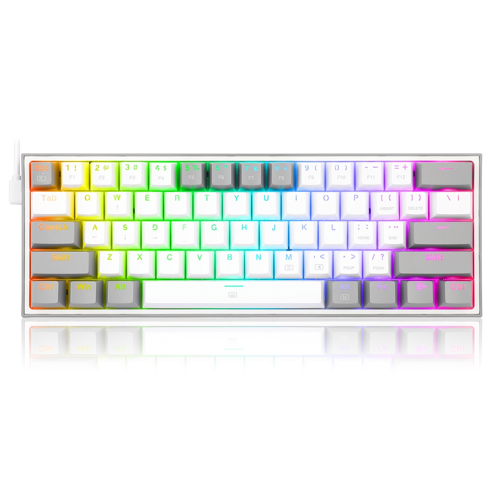 Jual Redragon Mechanical Gaming Keyboard 60% WHITE GREY FIZZ - K617RGB ...