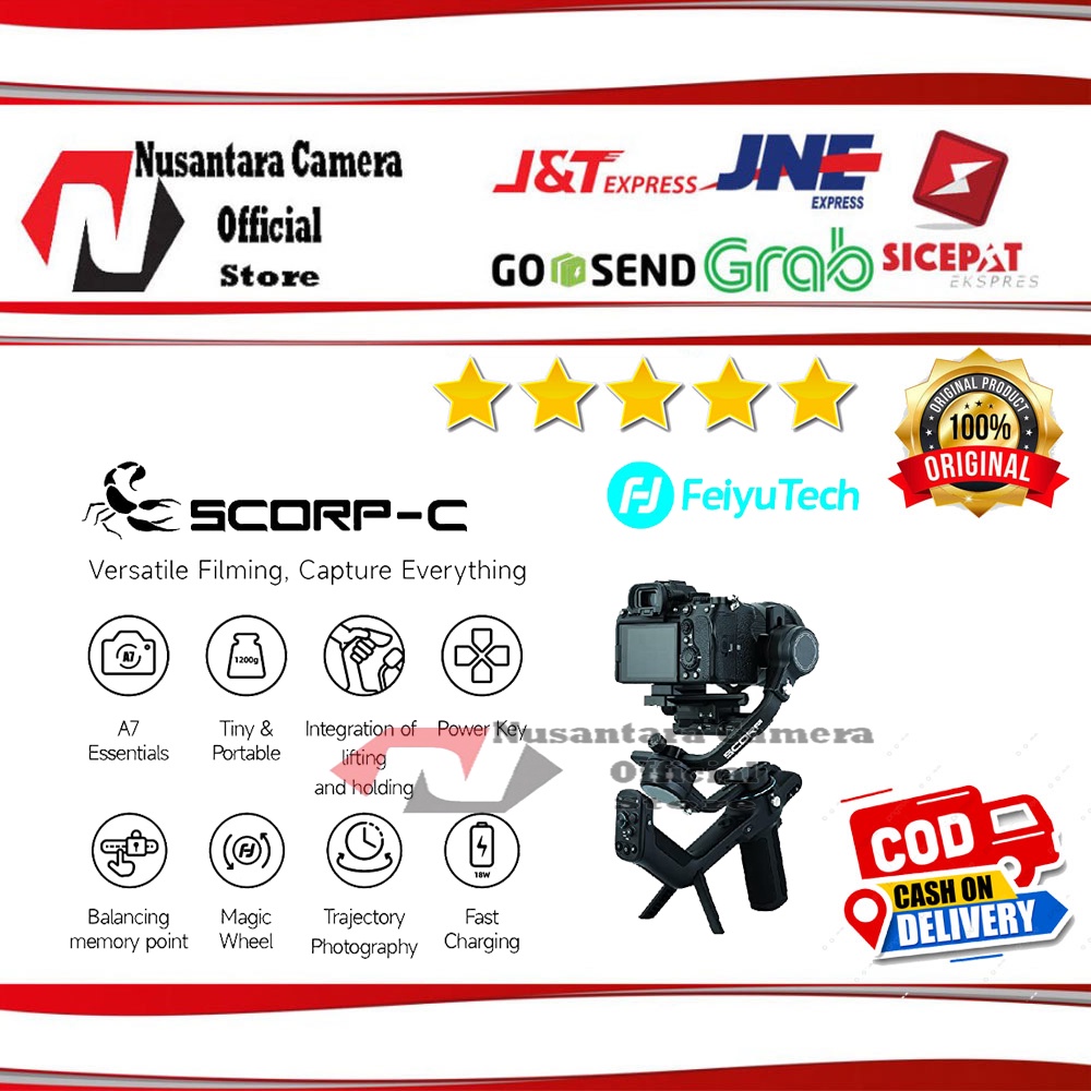 Jual FEIYU SCORP C / SCROP 3-AXIS HANDHELD GIMBAL STABILIZER FOR CAMERA MIRRORLESS | Shopee ...