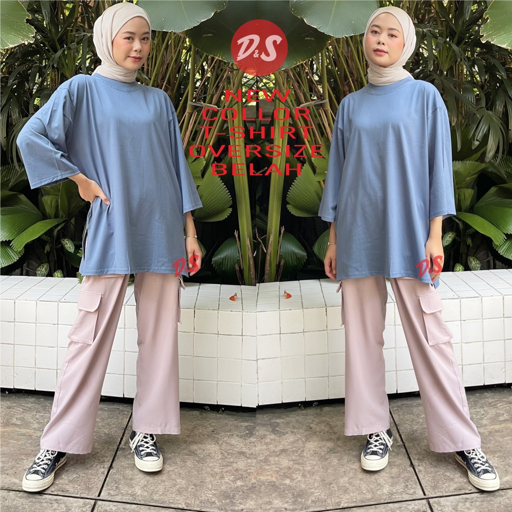 Jual KAOS POLOS OVERSIZE HIJAB WANITA TANGAN 3/4 BAJU OVERSIZED COTTON ...