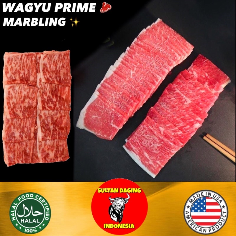 Jual US WAGYU SLICE PRIME MARBLING 100 GRAM PREMIUM IMPORT USA/WAGYU ...