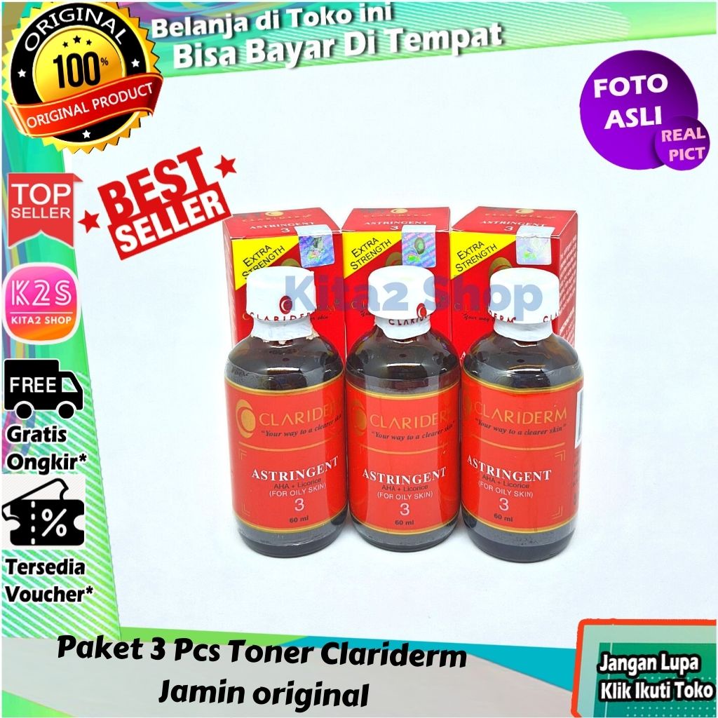Jual ( BISA COD ) Paket 3 PCS Toner Clariderm Jamin Original Bisa COD ...